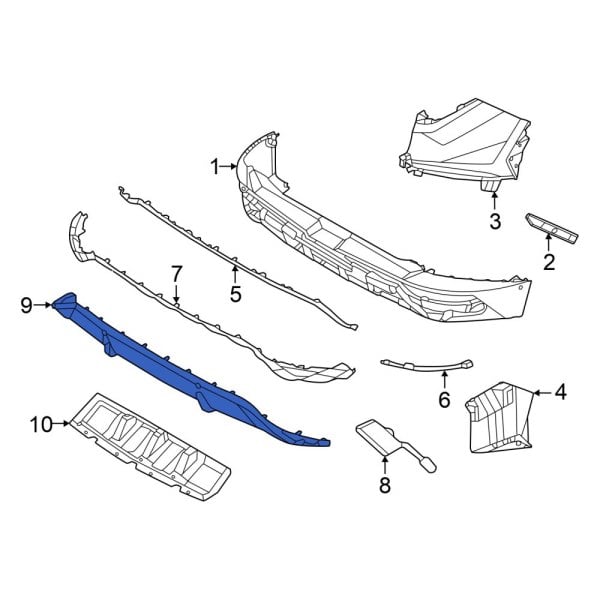 Hyundai OE 866A1N9000 - Rear Center Bumper Splash Shield