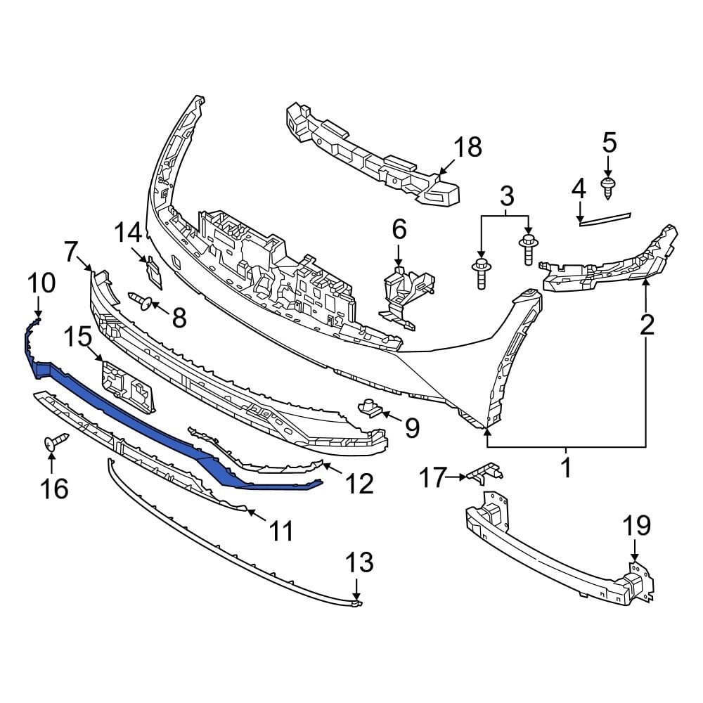 Hyundai OE 86569GI010SCR - Front Center Bumper Trim