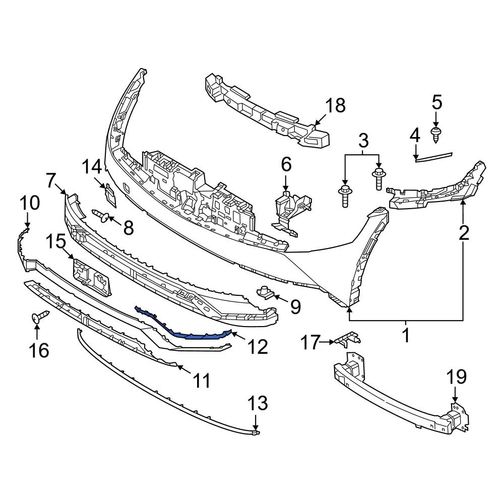 Hyundai OE 86598GI000 - Front Right Upper Bumper Trim