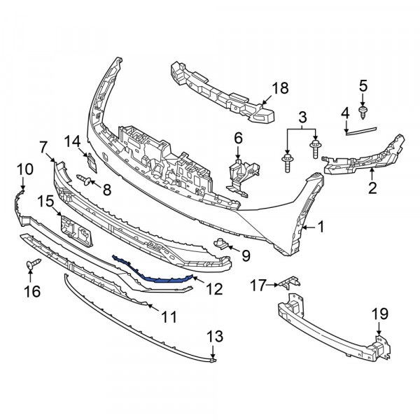 Hyundai OE 86597GI000 - Front Left Upper Bumper Trim
