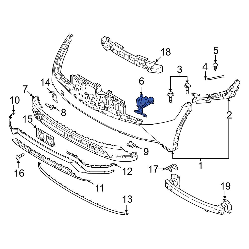 Hyundai OE 865B2GI000 - Front Right Upper Bumper Cover Support Rail Bracket