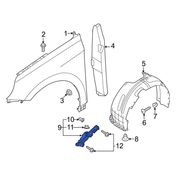 Hyundai OE 86551GI000 - Front Left Bumper Cover Support Rail
