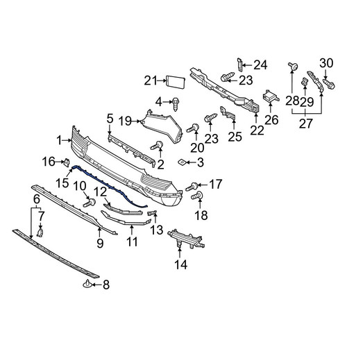 Hyundai OE 86696GI100 - Rear Center Bumper Trim