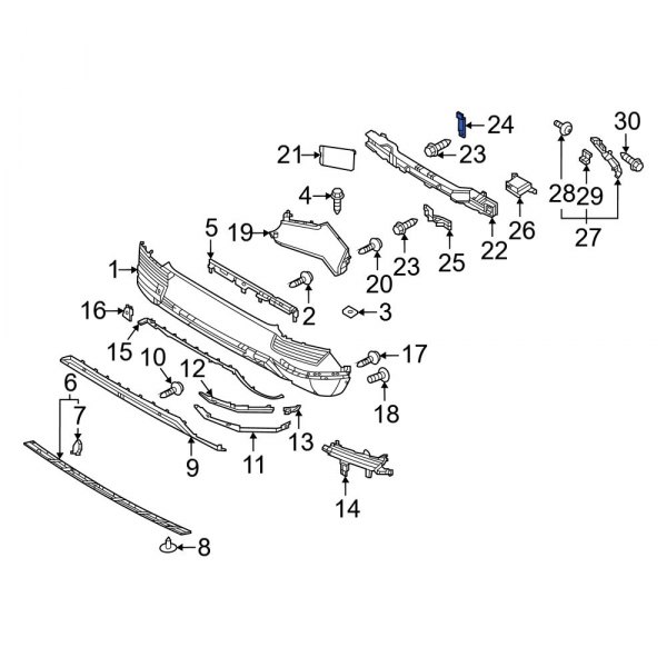 Hyundai OE 86633GI100 - Rear Upper Bumper Impact Bar Bracket