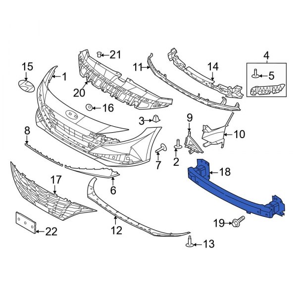 Hyundai OE 64900AB000 - Front Bumper Impact Bar