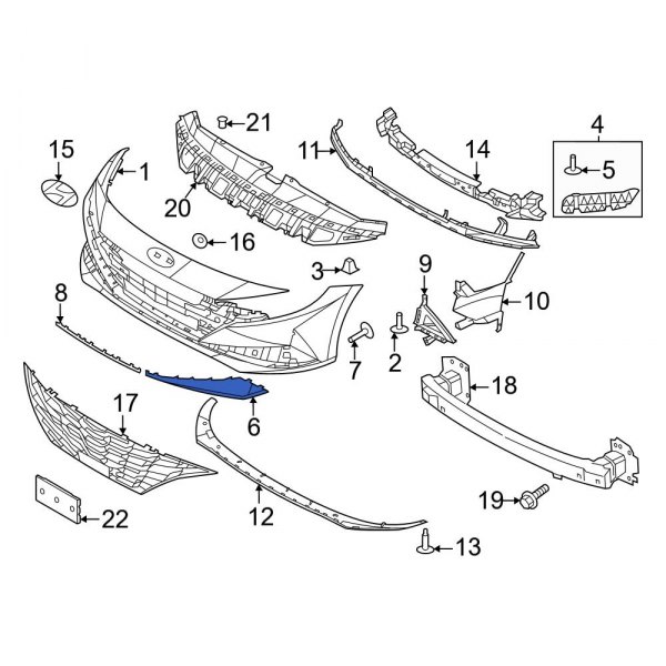 Hyundai OE 86593AB000 - Front Left Bumper Trim