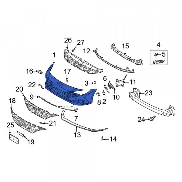Hyundai OE 86511AA000 - Front Bumper Cover
