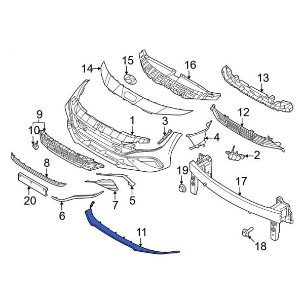 Hyundai OE 86512AAAA0 - Front Spoiler