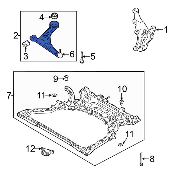 Hyundai OE 54500AA100 - Front Left Suspension Control Arm