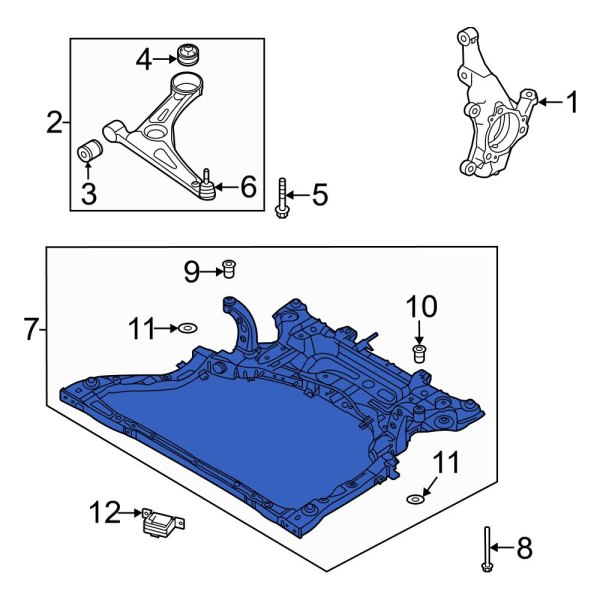 Hyundai OE 62405AA100 - Front Suspension Subframe Crossmember