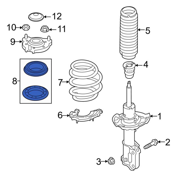 Hyundai OE 54612AA000 - Front Suspension Strut Bearing
