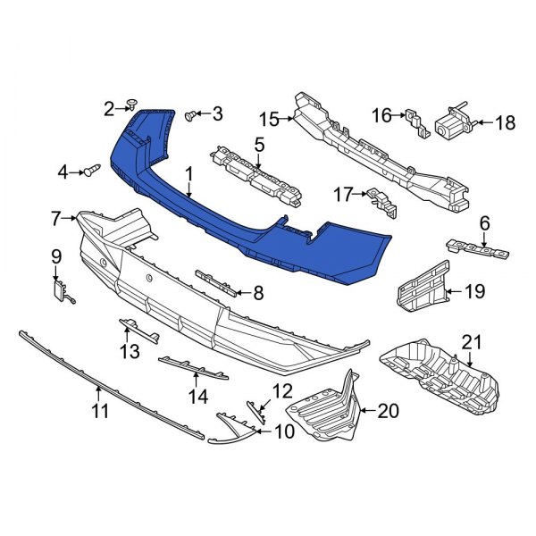 Hyundai OE 86611AAAA0 - Rear Upper Bumper Cover