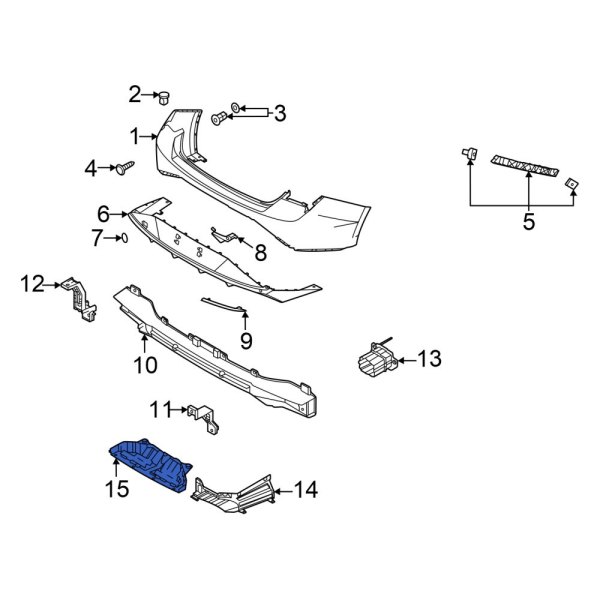 Hyundai OE 866A1AA800 - Rear Center Bumper Splash Shield