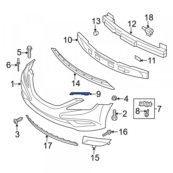 Hyundai OE 865553S000 - Front Left Bumper Cover Support Rail