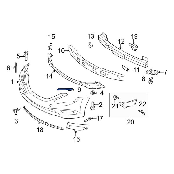 Hyundai OE 865553S000 - Front Left Bumper Cover Support Rail