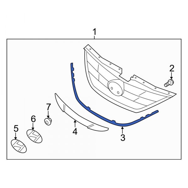 Hyundai OE 863533S000 - Front Grille Molding