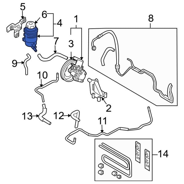 Hyundai OE 571502E000 - Power Steering Reservoir