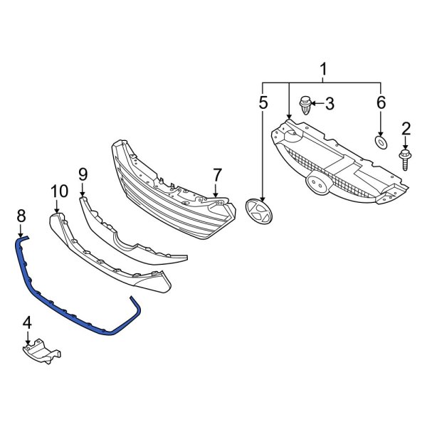 Hyundai OE 865812S100 - Front Lower Grille Molding