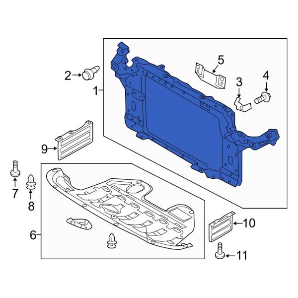 Hyundai OE 641012S000 - Front Radiator Support Panel
