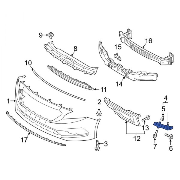 Hyundai OE 86513C2000 - Front Left Bumper Guide