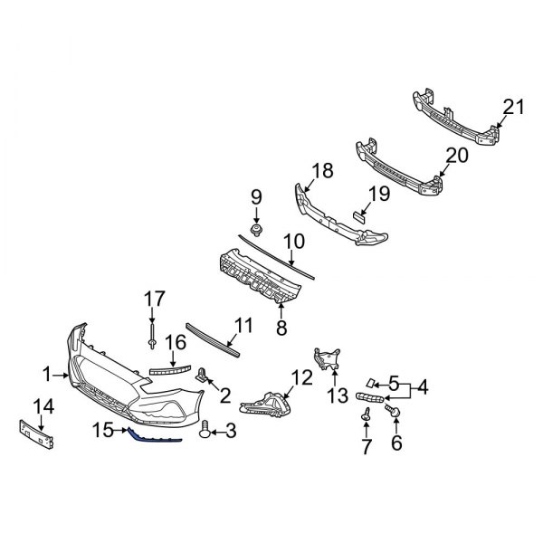 Hyundai OE 86551C2AA0 - Front Left Lower Bumper Trim