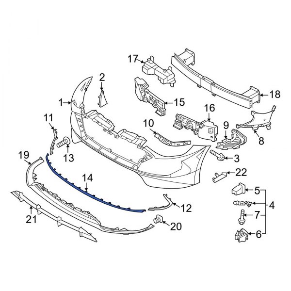 Hyundai OE 86569L0160 - Front Center Bumper Trim