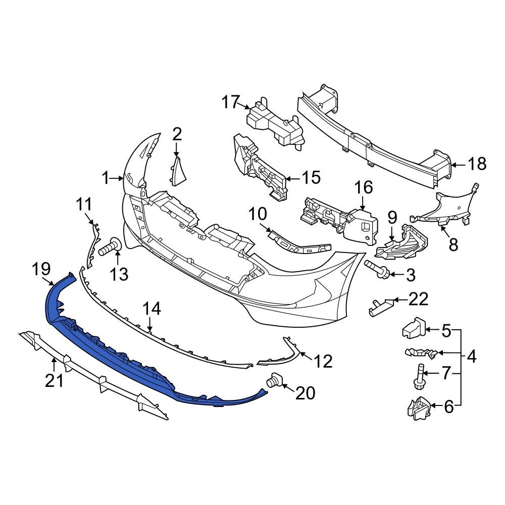 Hyundai OE 86512L0010 - Front Lower Bumper Cover