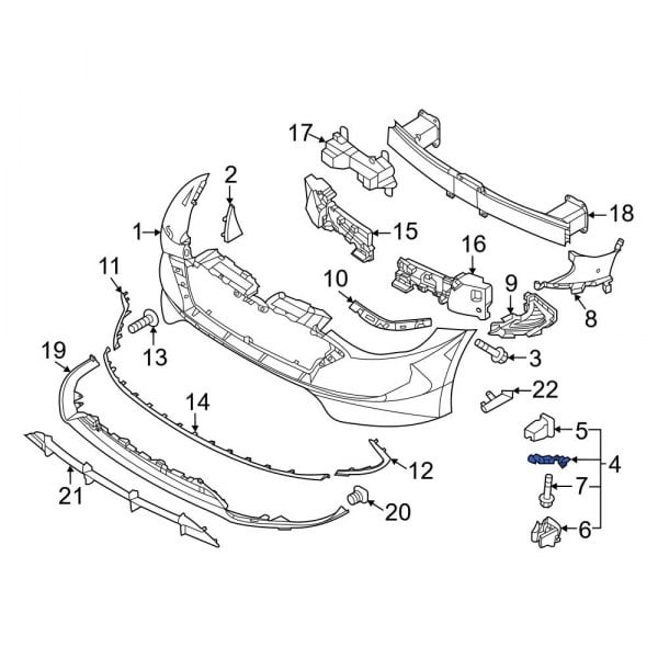 Hyundai OE 86551L0000 - Front Left Lower Bumper Cover Bracket