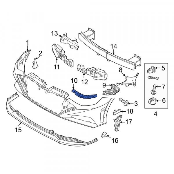 Hyundai OE 86524L0400 - Front Right Bumper Impact Absorber