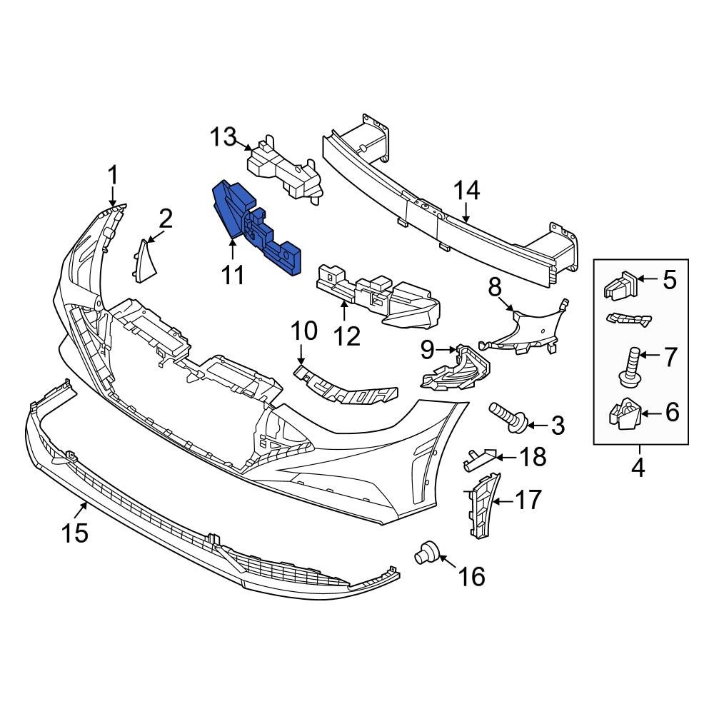 Hyundai OE 86524L0400 - Front Right Bumper Impact Absorber