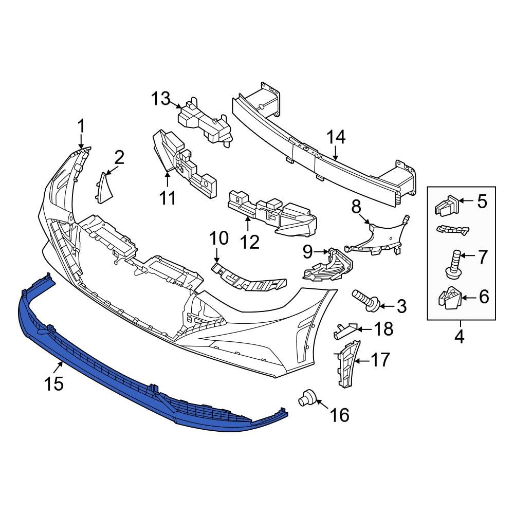 Hyundai OE 86512L0400 - Front Lower Bumper Cover