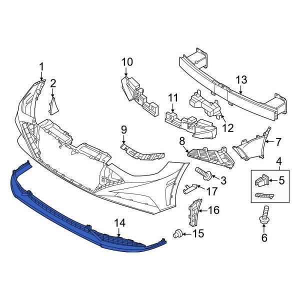 Hyundai OE 86512L1450 - Front Lower Bumper Cover
