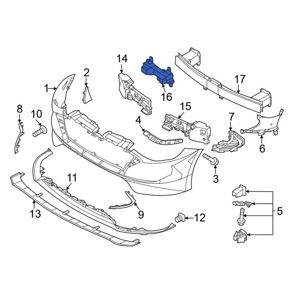 Hyundai OE 64928L0000 - Front Bumper Cover Reinforcement