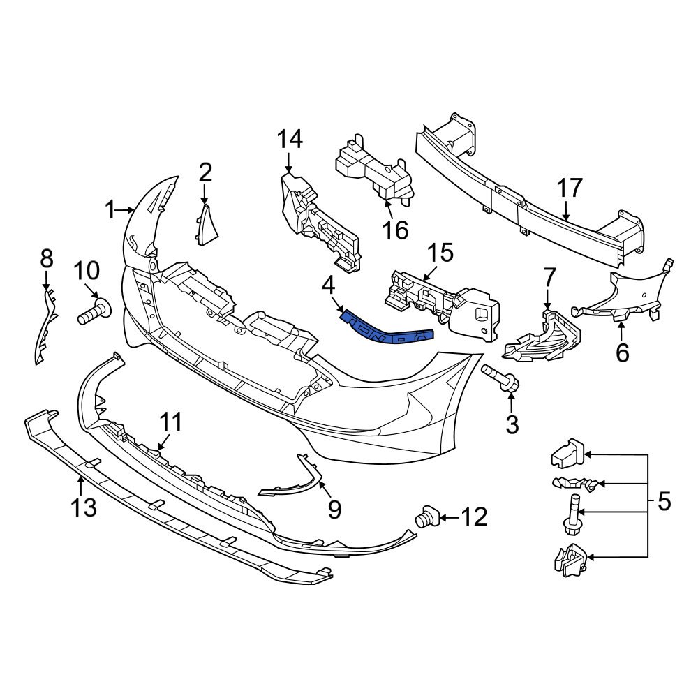 Hyundai OE 865B1L0400 - Front Left Upper Bumper Cover Bracket