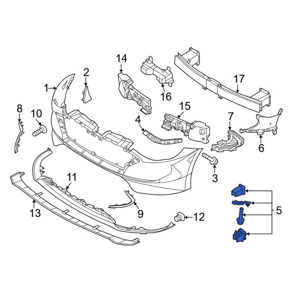Hyundai OE 86551L0000 - Front Left Lower Bumper Cover Bracket