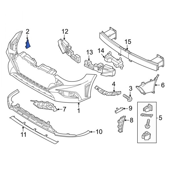 Hyundai OE 86597L1000 - Front Left Bumper Corner Cover