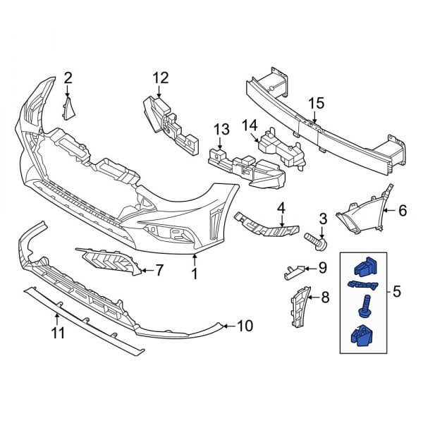 Hyundai OE 86552L1000 - Front Right Lower Bumper Cover Bracket