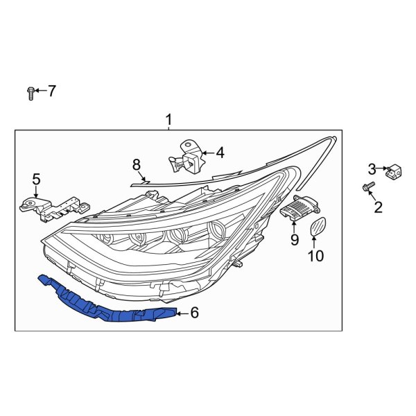 Hyundai OE 92157L1100 - Left Lower Headlight Bracket