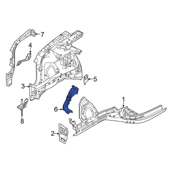 Hyundai OE 641A1L1000 - Front Left Fender Apron Reinforcement