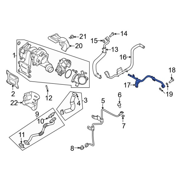 Hyundai OE 282362M810 - Lower Turbocharger Coolant Line