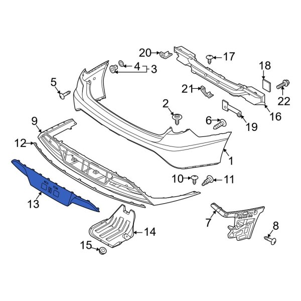 Hyundai OE 86696L0000 - Rear Upper Bumper Trim