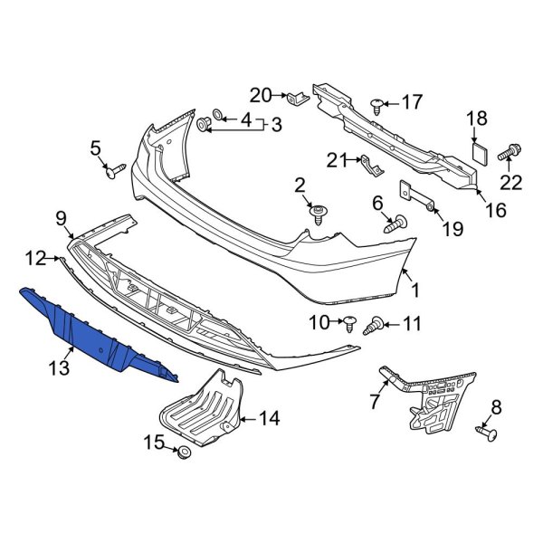 Hyundai OE 86696L5000 - Rear Upper Bumper Trim