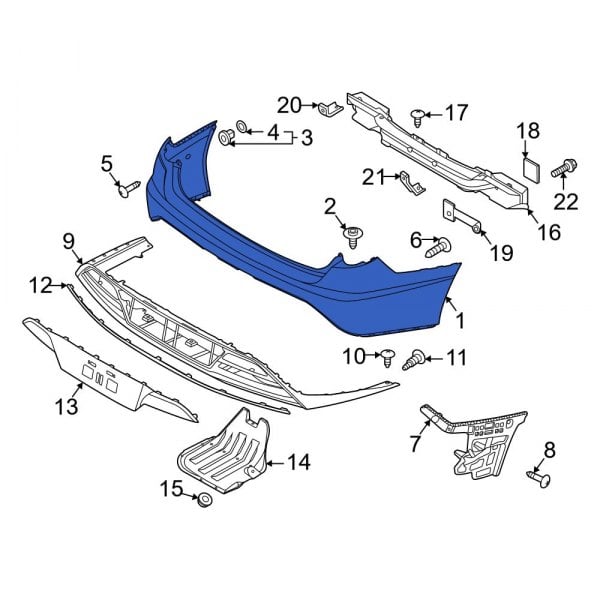 Hyundai OE 86611L1000 - Rear Upper Bumper Cover