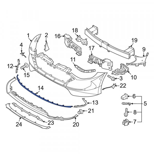 Hyundai OE 86569L1060 - Front Center Bumper Trim