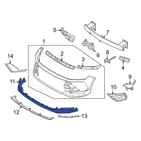 Hyundai OE 86512L1510 - Front Lower Bumper Cover