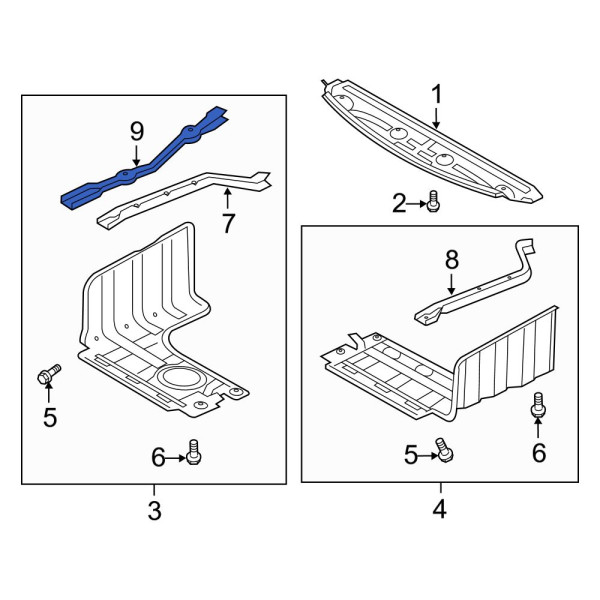 Hyundai OE 291222T000 - Inner Radiator Support Splash Shield Bracket