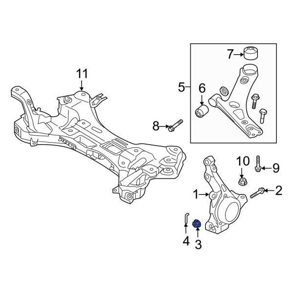 Hyundai OE 545592E000 - Front Suspension Stabilizer Bar Link Nut