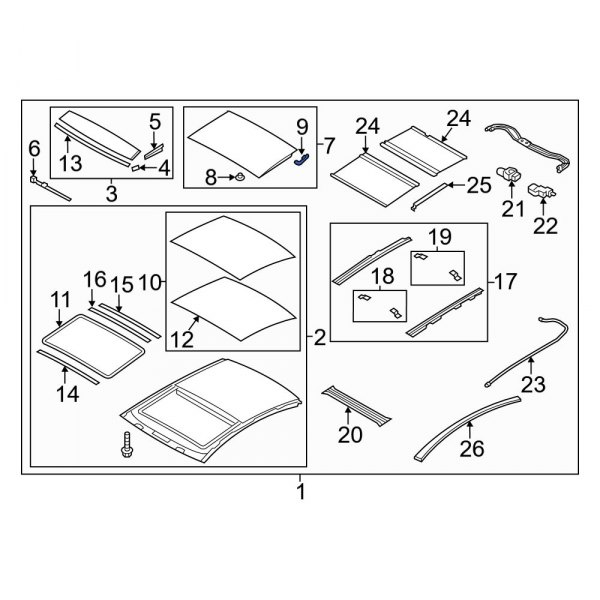 Hyundai OE 816353S010 - Left Sunroof Lifter