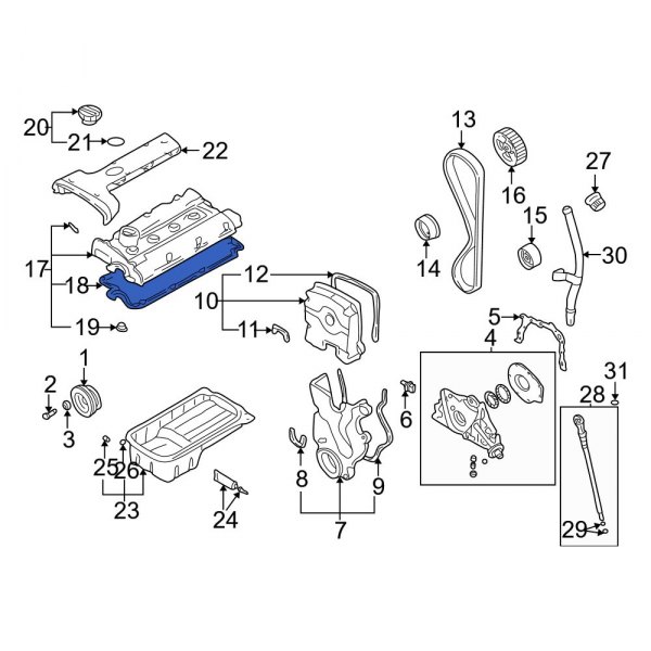 Hyundai OE 2244123762 - Engine Valve Cover Gasket