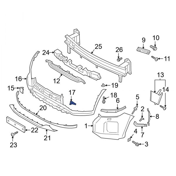 Hyundai OE 865C3S8000 - Front Left Lower Bumper Cover Bracket
